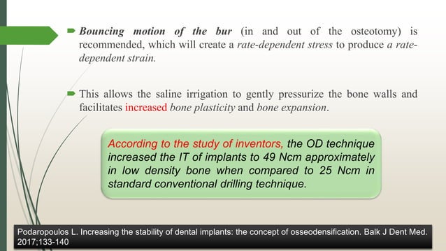 Osseodensification | PPTX | Bone and Joint Conditions | Diseases and ...