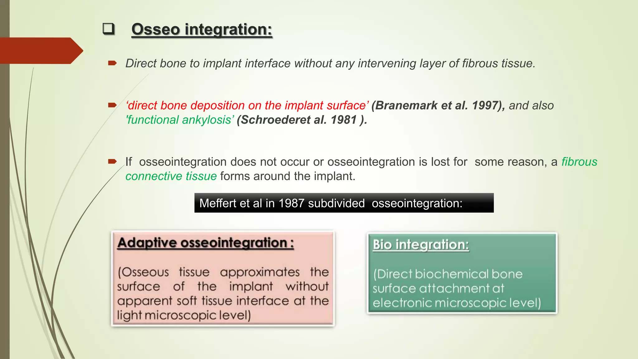 Osseointegration in Dental Implants | PPTX