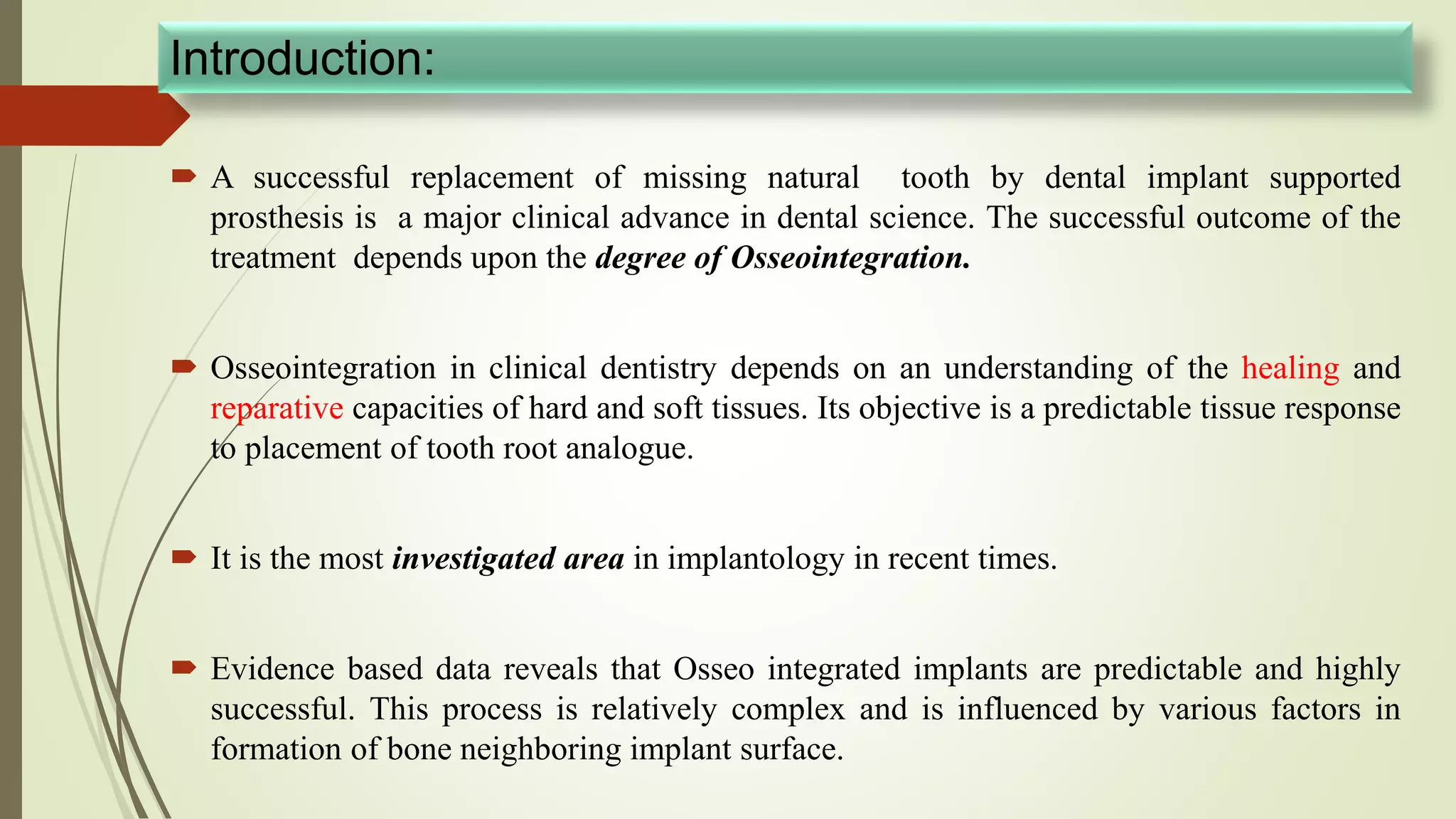 Osseointegration in Dental Implants | PPTX