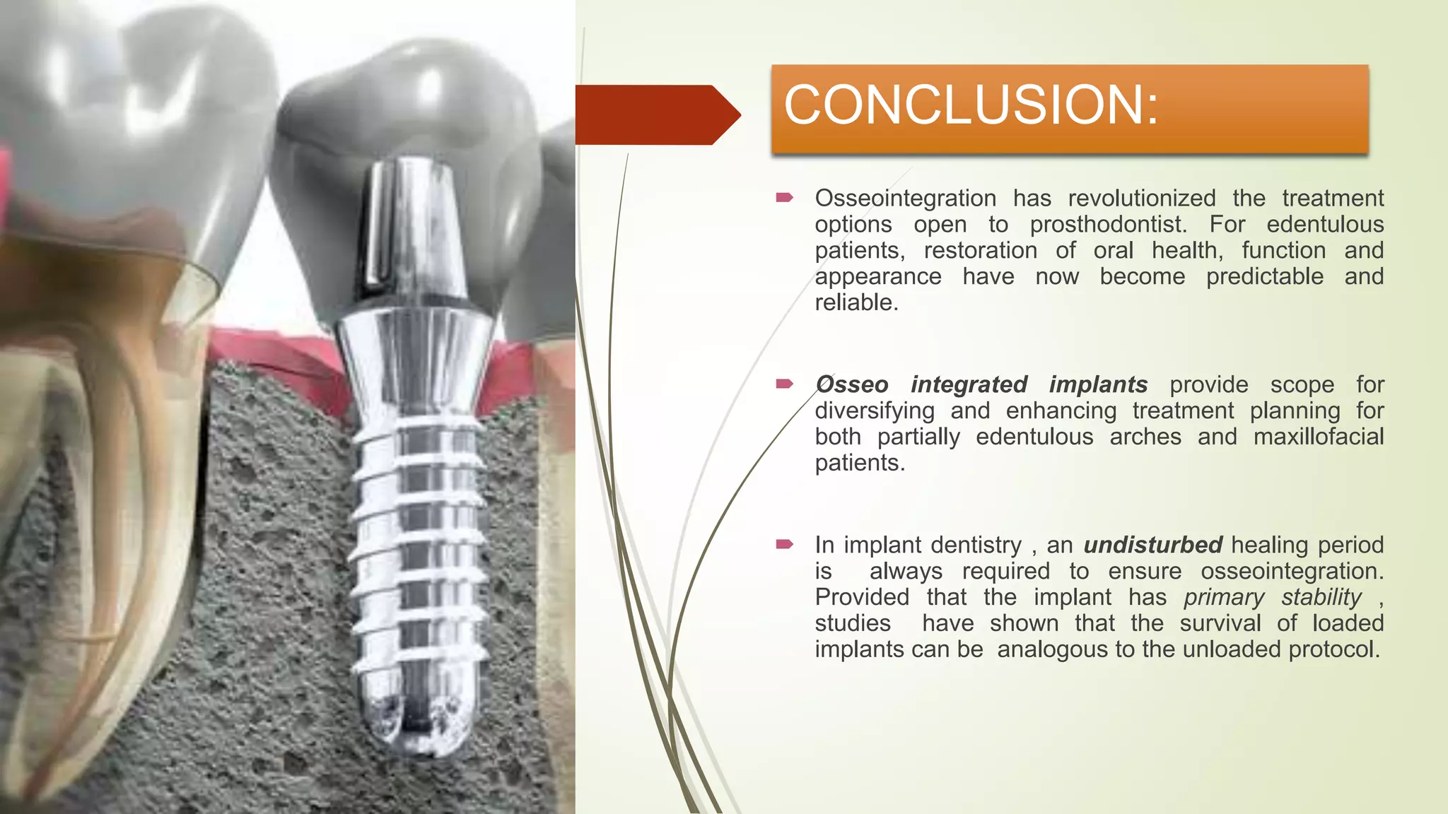 Osseointegration in Dental Implants | PPTX