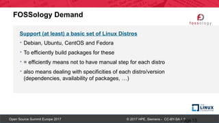 Using containers and Continuous Packaging to Build native FOSSology ...