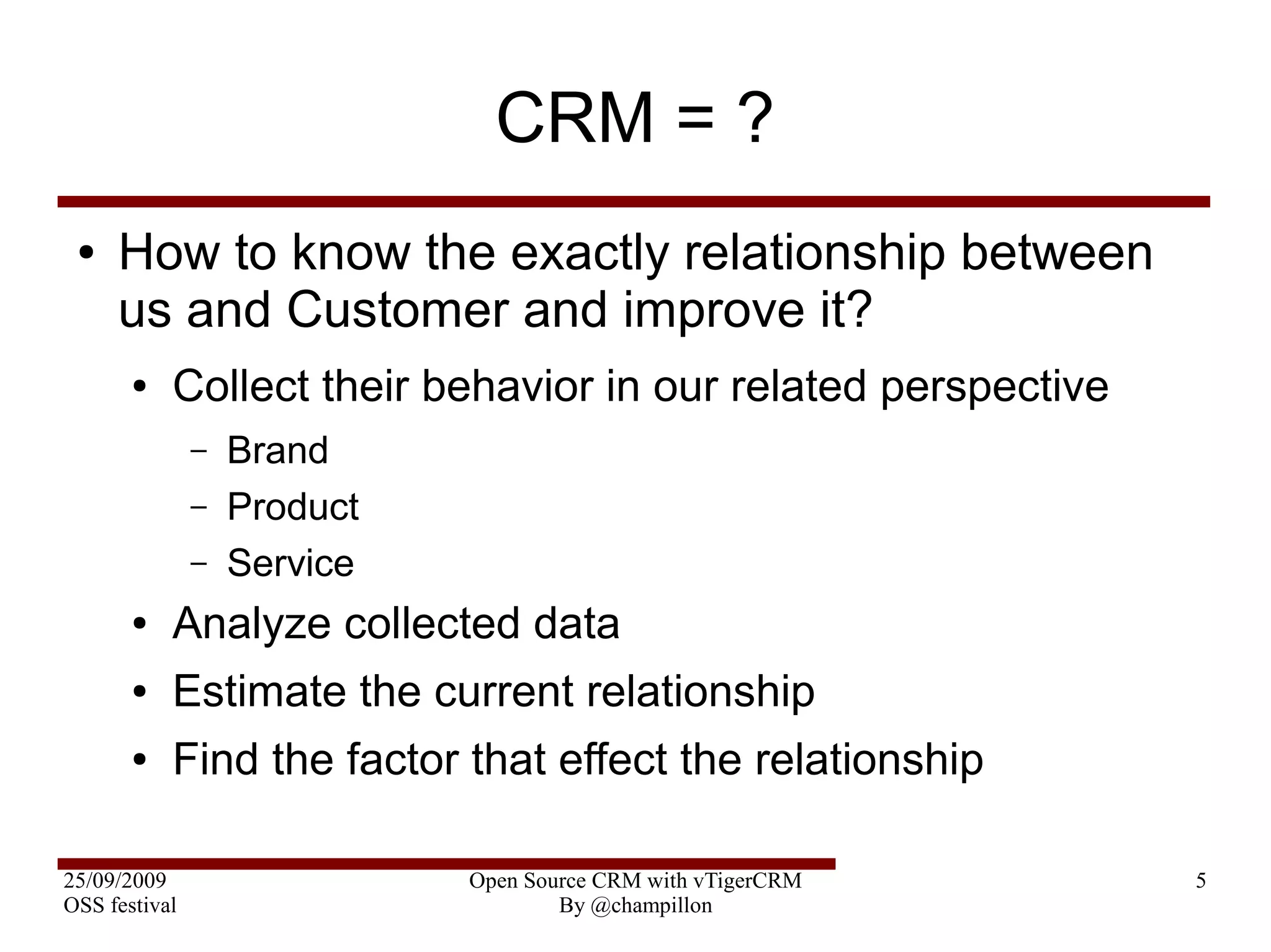 Open Source CRM with vTigerCRM | ODP