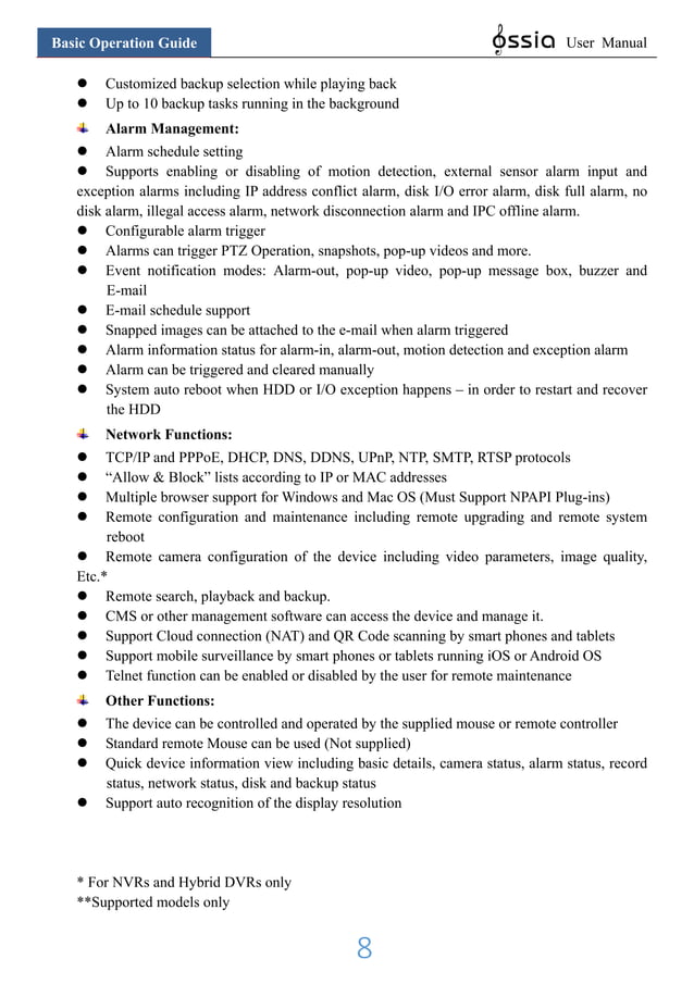 Ossia v1.1 user manual all devices and models | PDF | Computing | Technology & Computing