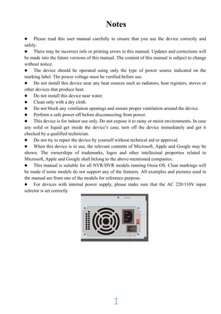 Ossia v1.1 user manual all devices and models | PDF
