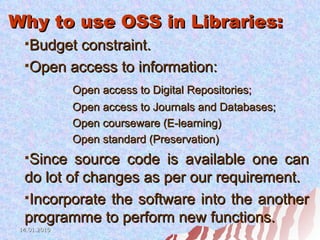 Oss In Libraries And We Information Professional | PPT