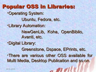 Oss In Libraries And We Information Professional | PPT | Operating ...