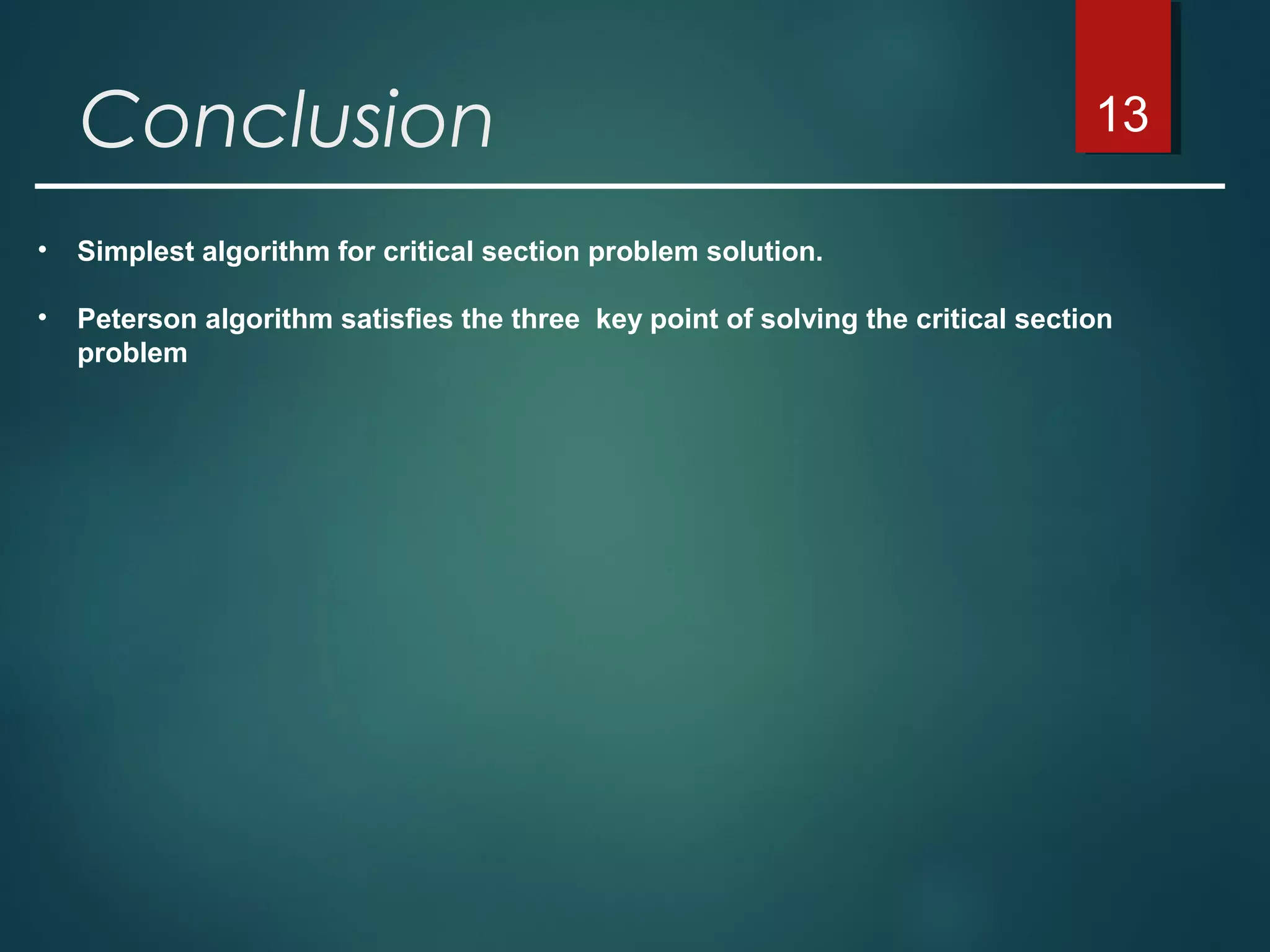 Peterson Critical Section Problem Solution | PPT