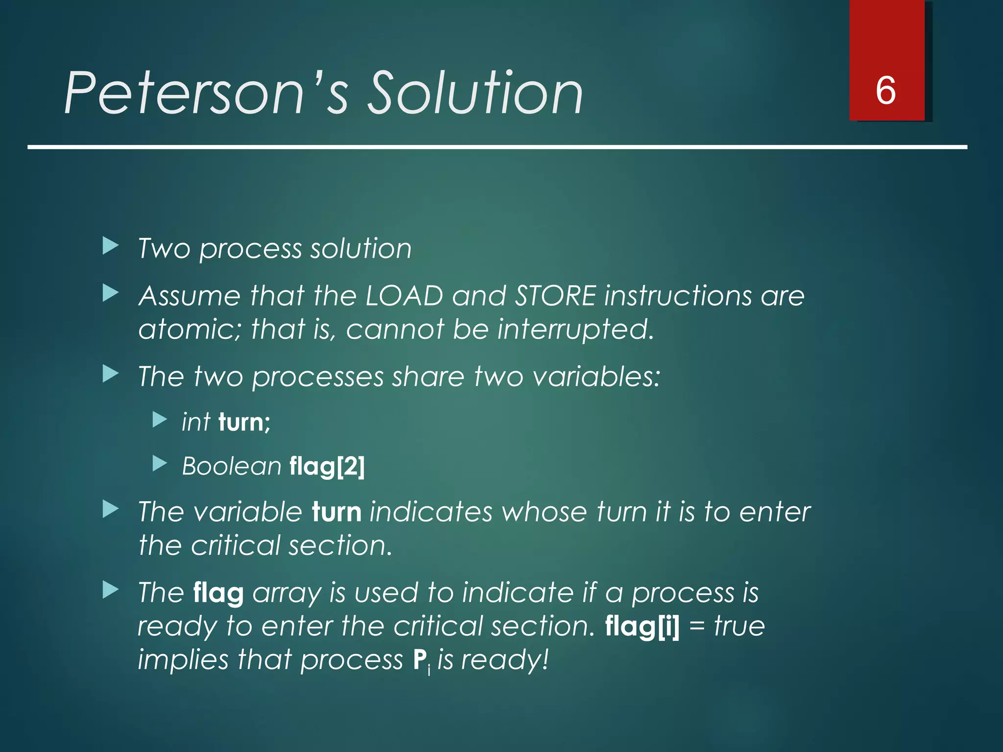 Peterson Critical Section Problem Solution | PPT