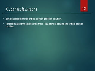 Peterson Critical Section Problem Solution | PPT