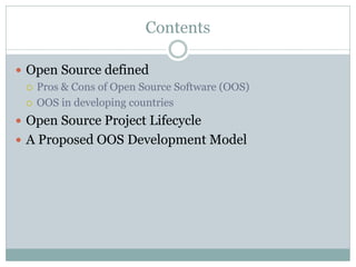 Oss model, lifecycle & development | PDF
