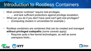 The State of Rootless Containers | PPT
