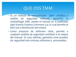 OSS TMM | PPTX
