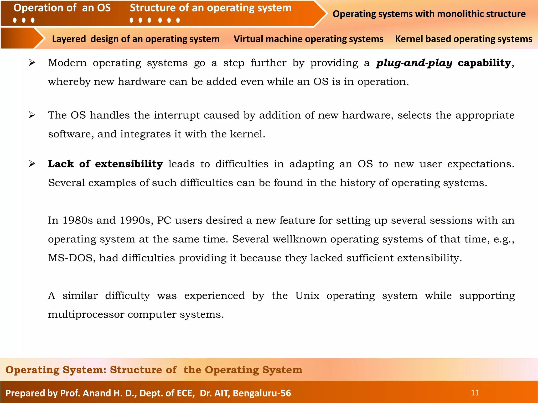 Structure of Operating System | PDF