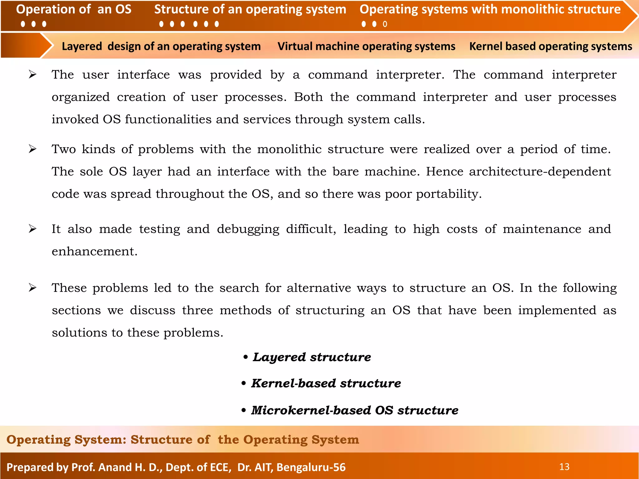 Structure of Operating System | PDF