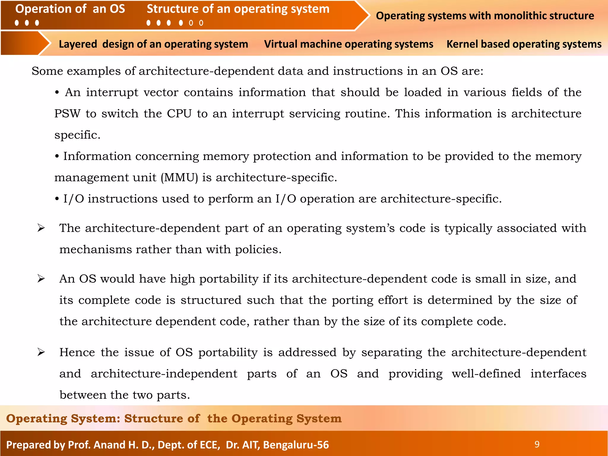 Structure of Operating System | PDF