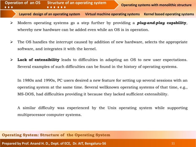 Structure of Operating System | PDF