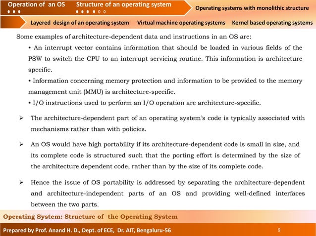 Structure of Operating System | PDF