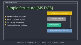 OS Structures ( MS DOS, Solaris Modular) | PPTX | Operating Systems ...