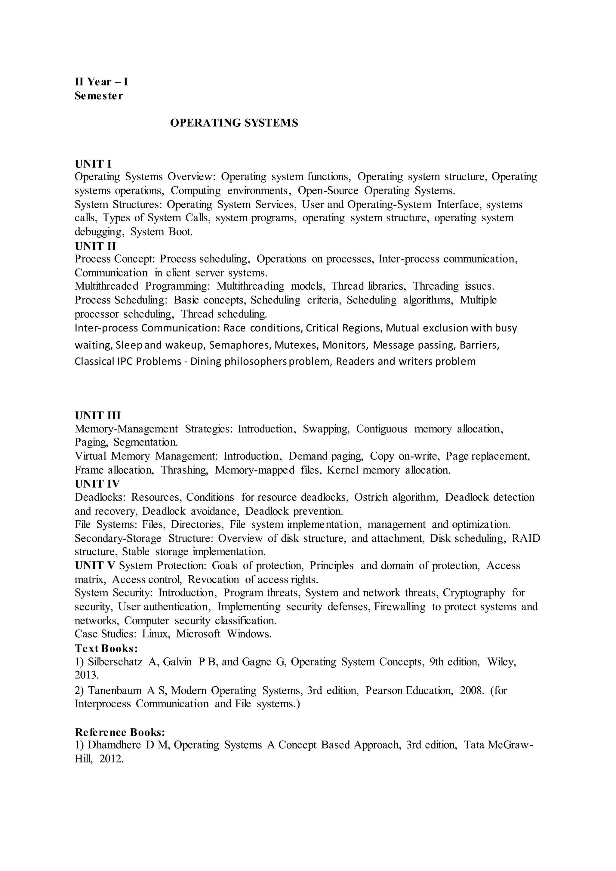 Os syllabus r20 | PDF