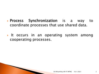 Examples in OS synchronization for UG | PPT
