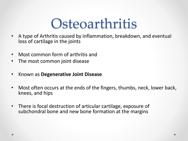Osteoarthritis | PPTX | Physical Therapy | Wellness