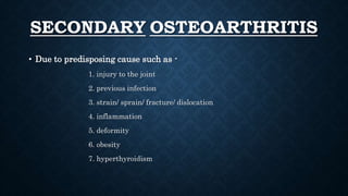 Osteoarthritis in Nursing studies | PPTX | Bone and Joint Conditions ...