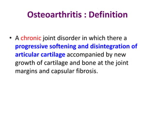 Osteoarthritis and Rheumatoid Arthritis | PPTX