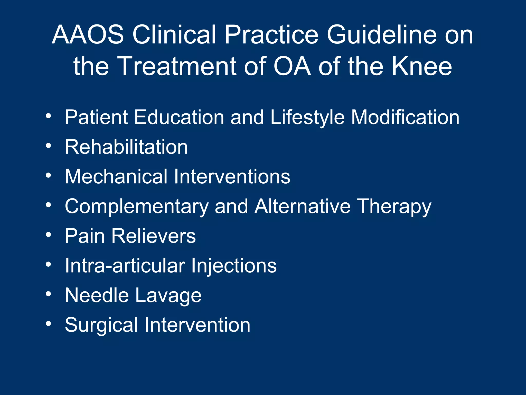 Osteoarthritis Diagnosis and Treatment | PPT