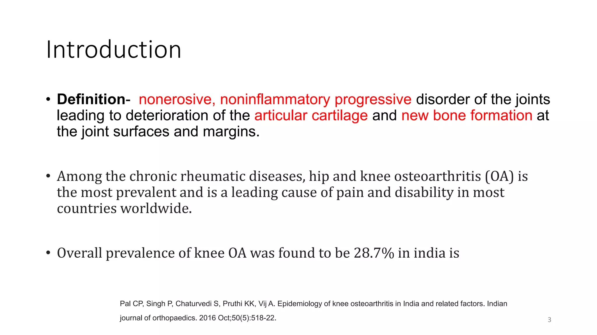 Osteoarthritis – Knee | PPTX