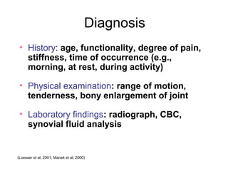 Osteoarthritis Diagnosis and management | PPT