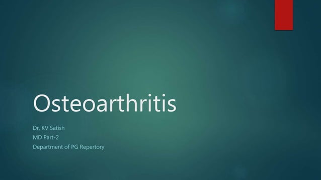 Osteoarthritis ppt | PPT