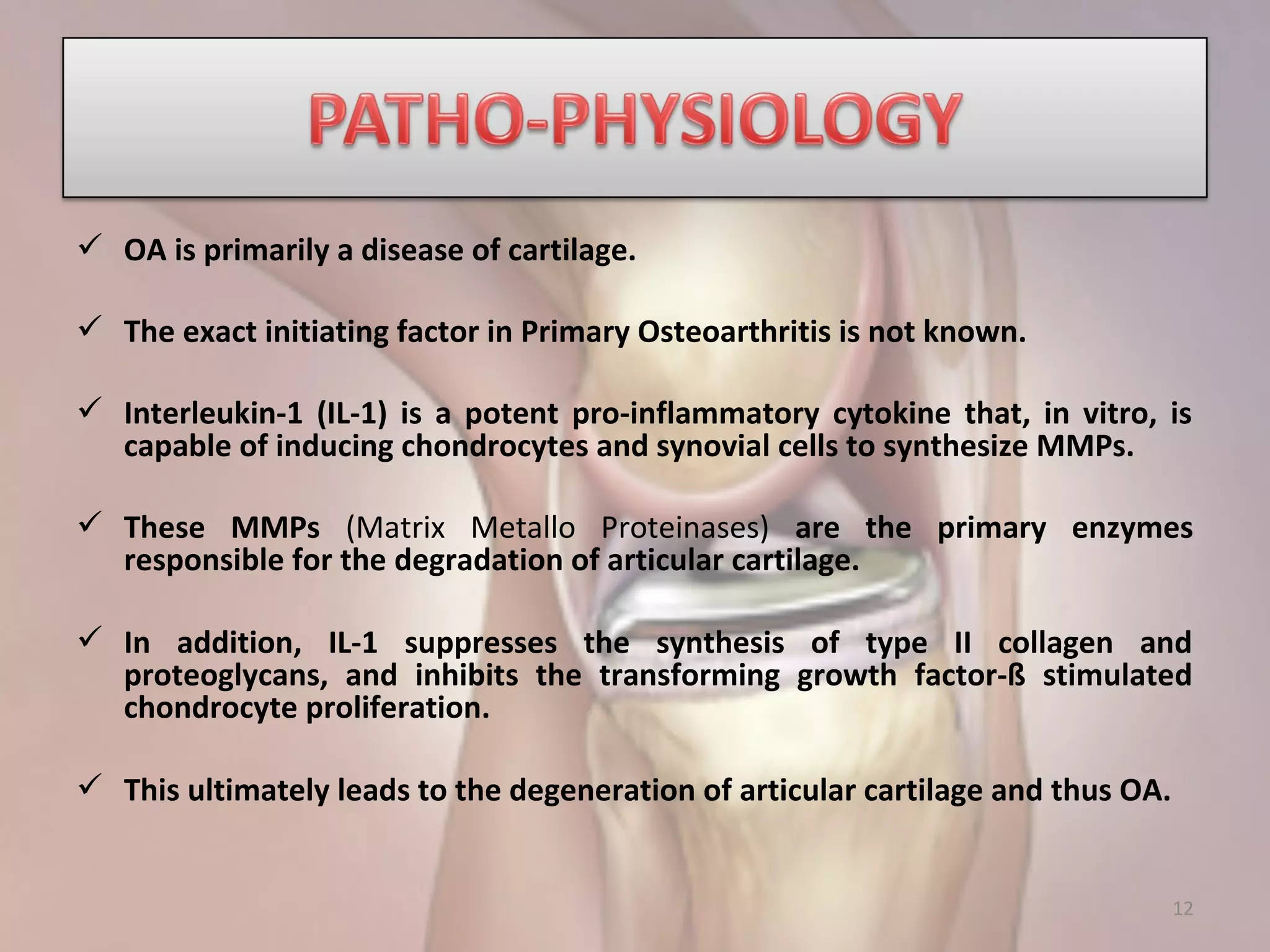 Osteoarthritis pathophysiology & updated management | PPT