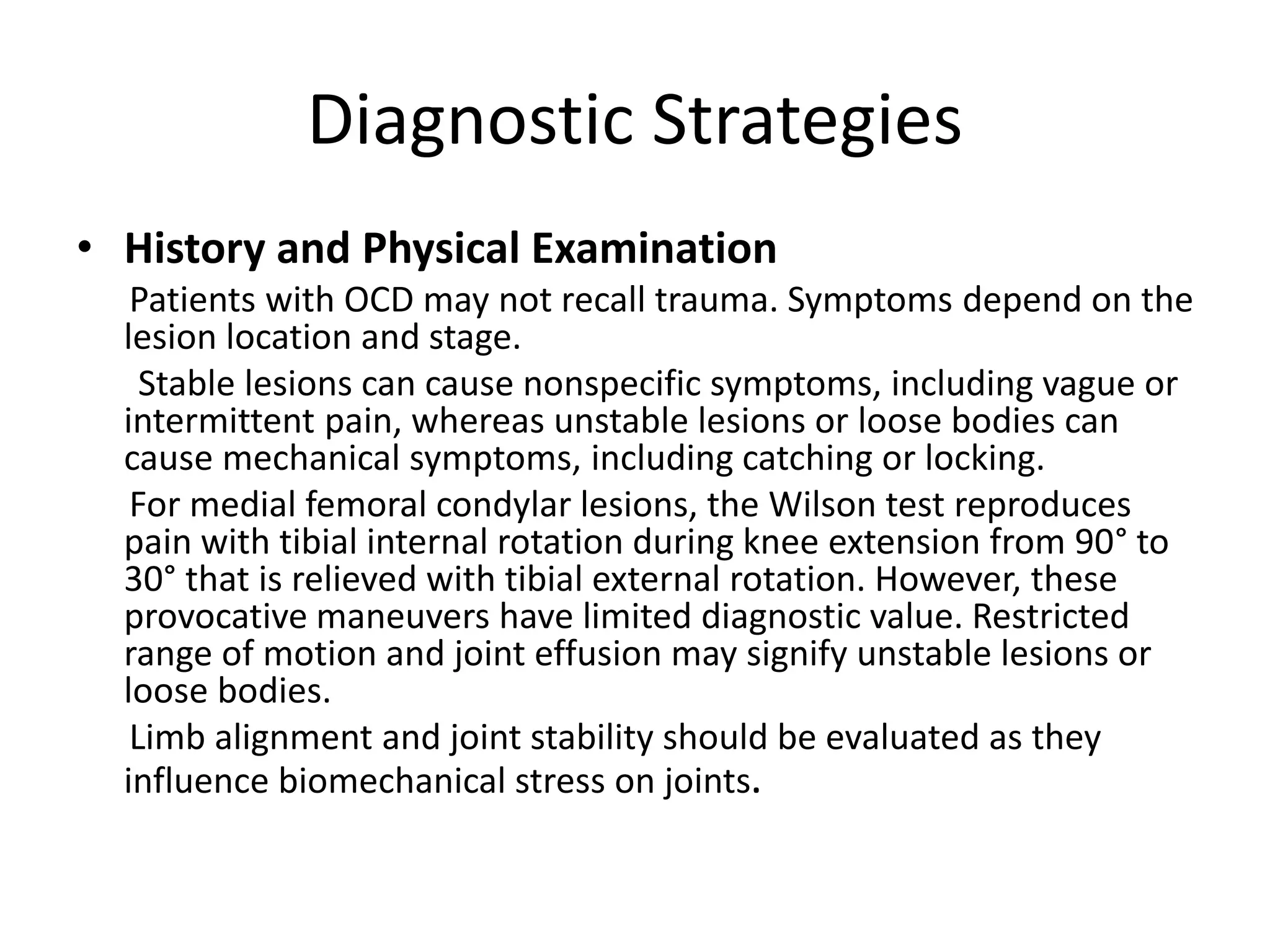 Osteochondritis Dissecans in painful knee | PPTX
