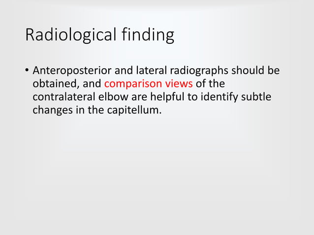 Osteochondrosis of capitellum | PPT