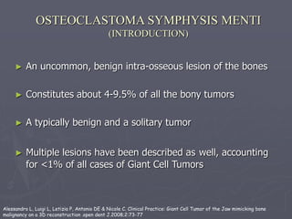 Osteoclastoma Symphysis Menti, A Case Report. | PPT | Bone and Joint ...