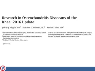 Osteocondritis disecante | PPTX