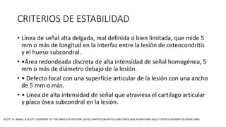 OSTEOCONDRITIS DISECANTE DE RODILLA- TRAUMATOLOGIA Y ORTOPEDIA | PPTX