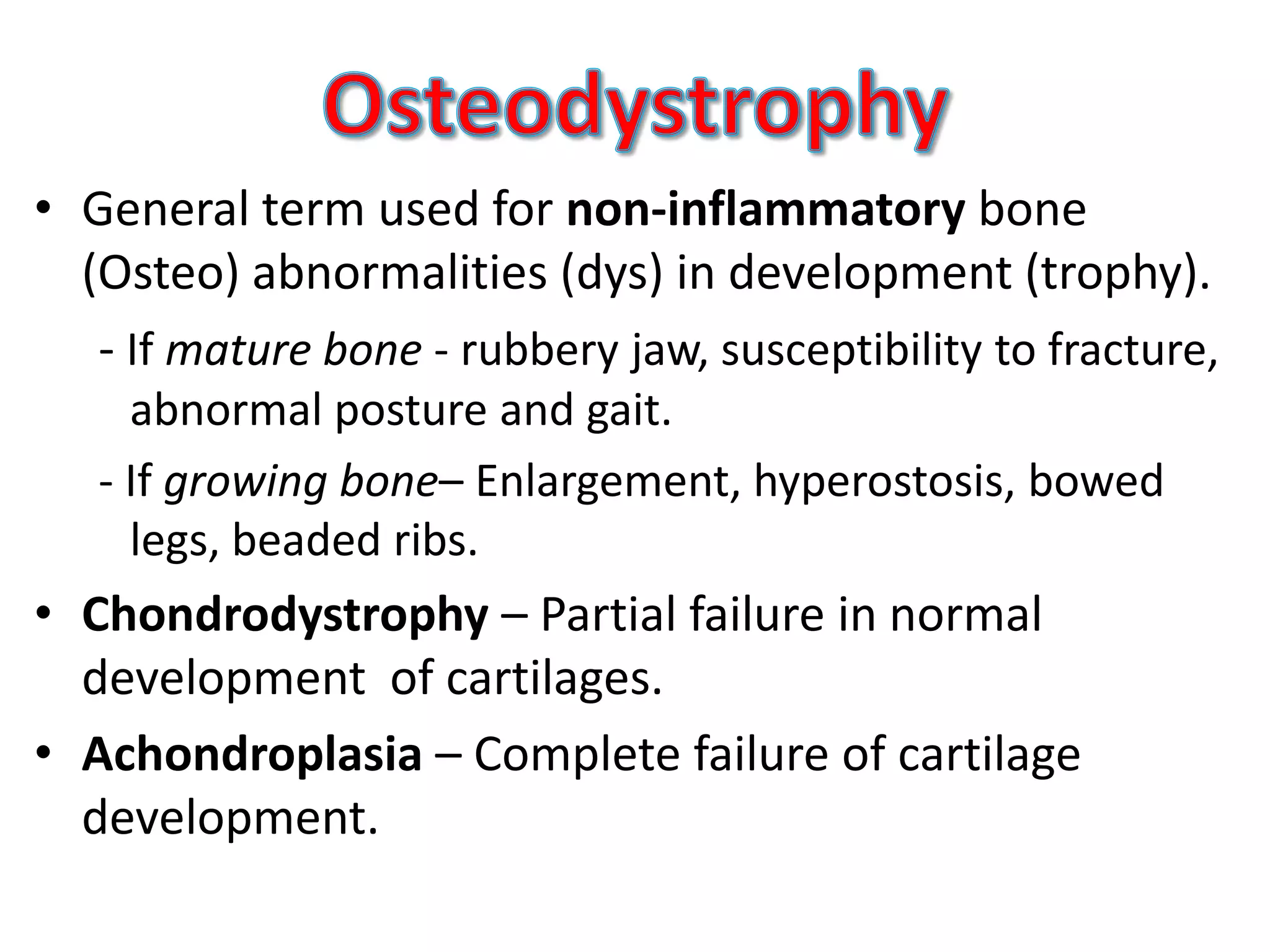 Osteodystrophy and osteomyelitis in domestic animals | PDF