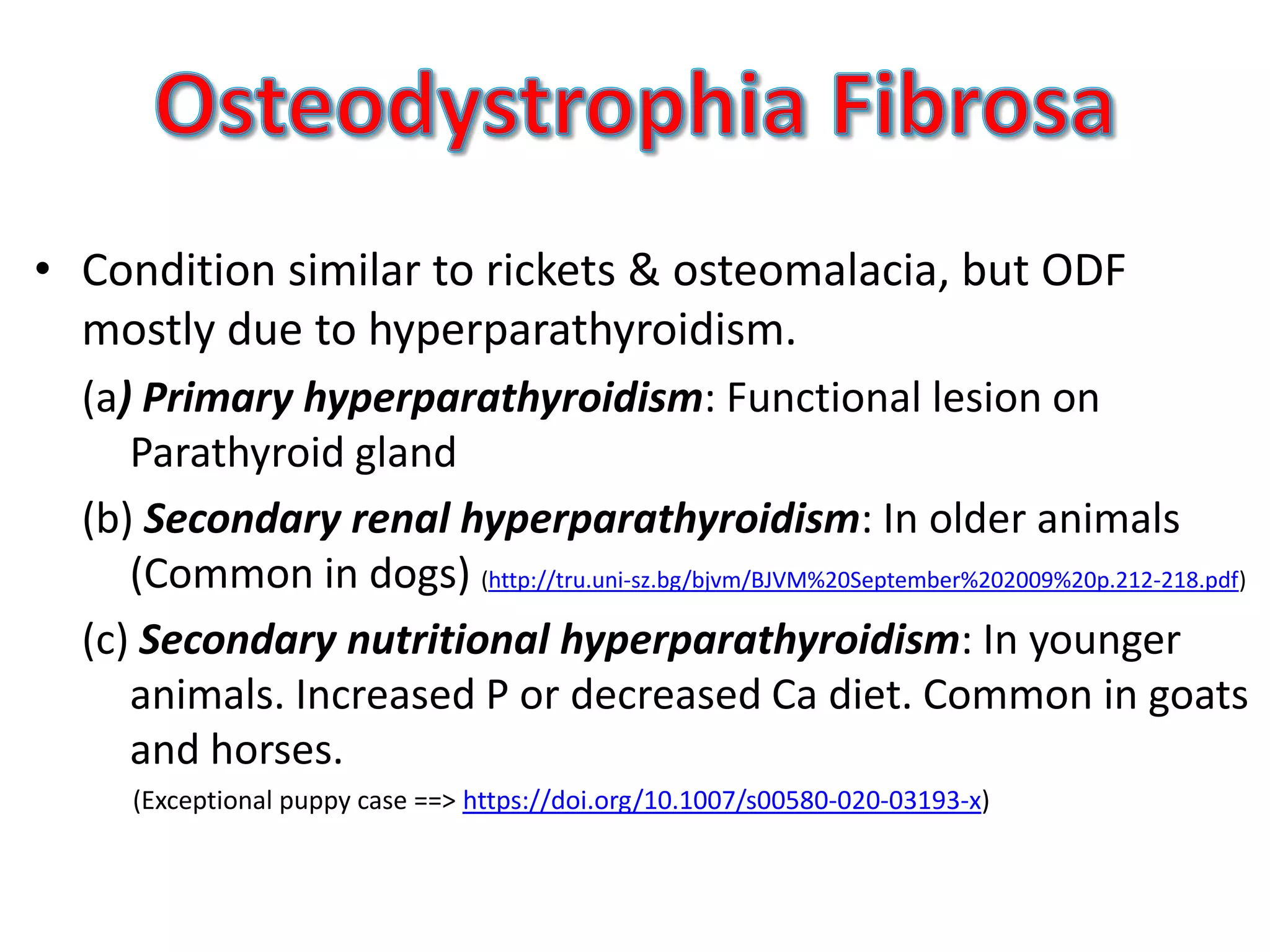 Osteodystrophy and osteomyelitis in domestic animals | PDF