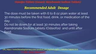 Osteofos Tablets (Generic Alendronate Sodium Tablets) | PDF