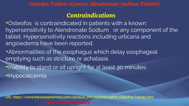 Osteofos Tablets (Generic Alendronate Sodium Tablets) | PDF | Bone and ...