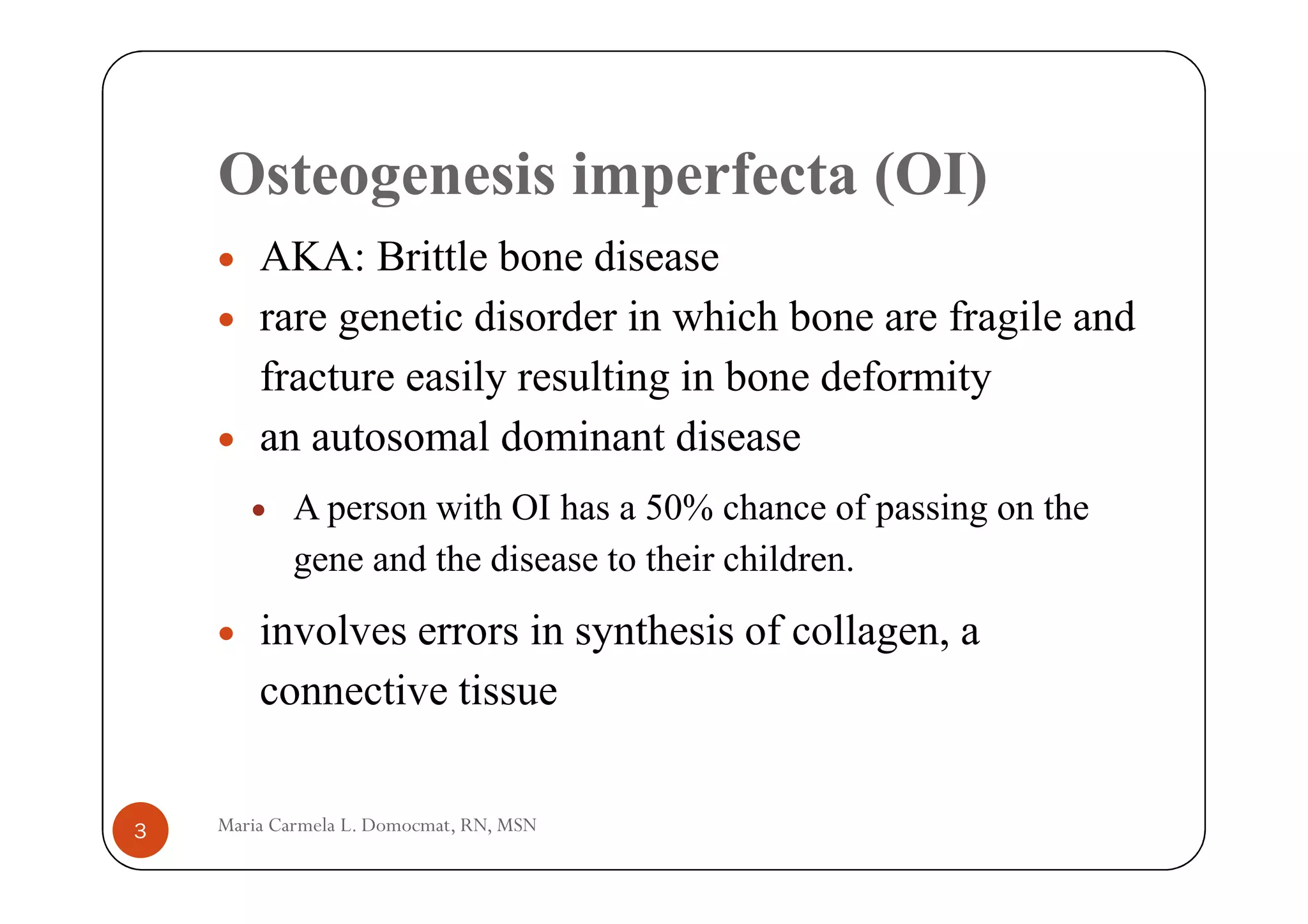 Osteogenesis imperfecta (OI) | PDF