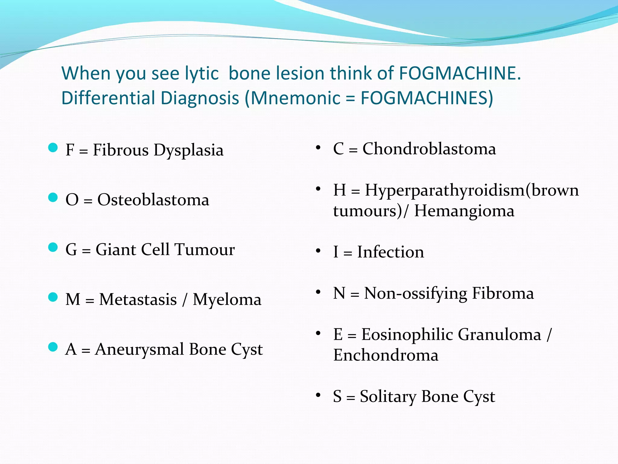 Osteolytic lesions of Bone | PPT