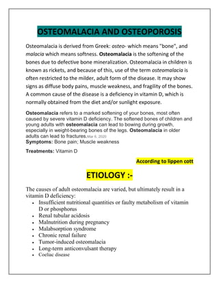 Osteomalacia and osteoporosis | PDF