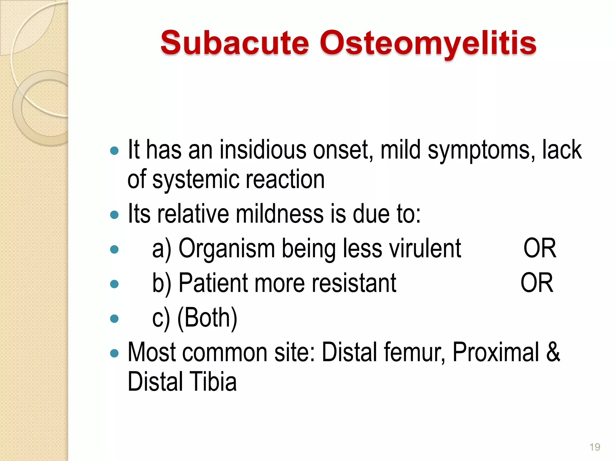 Acute and Chronic Osteomyelitis - Infection of Bone | PPTX