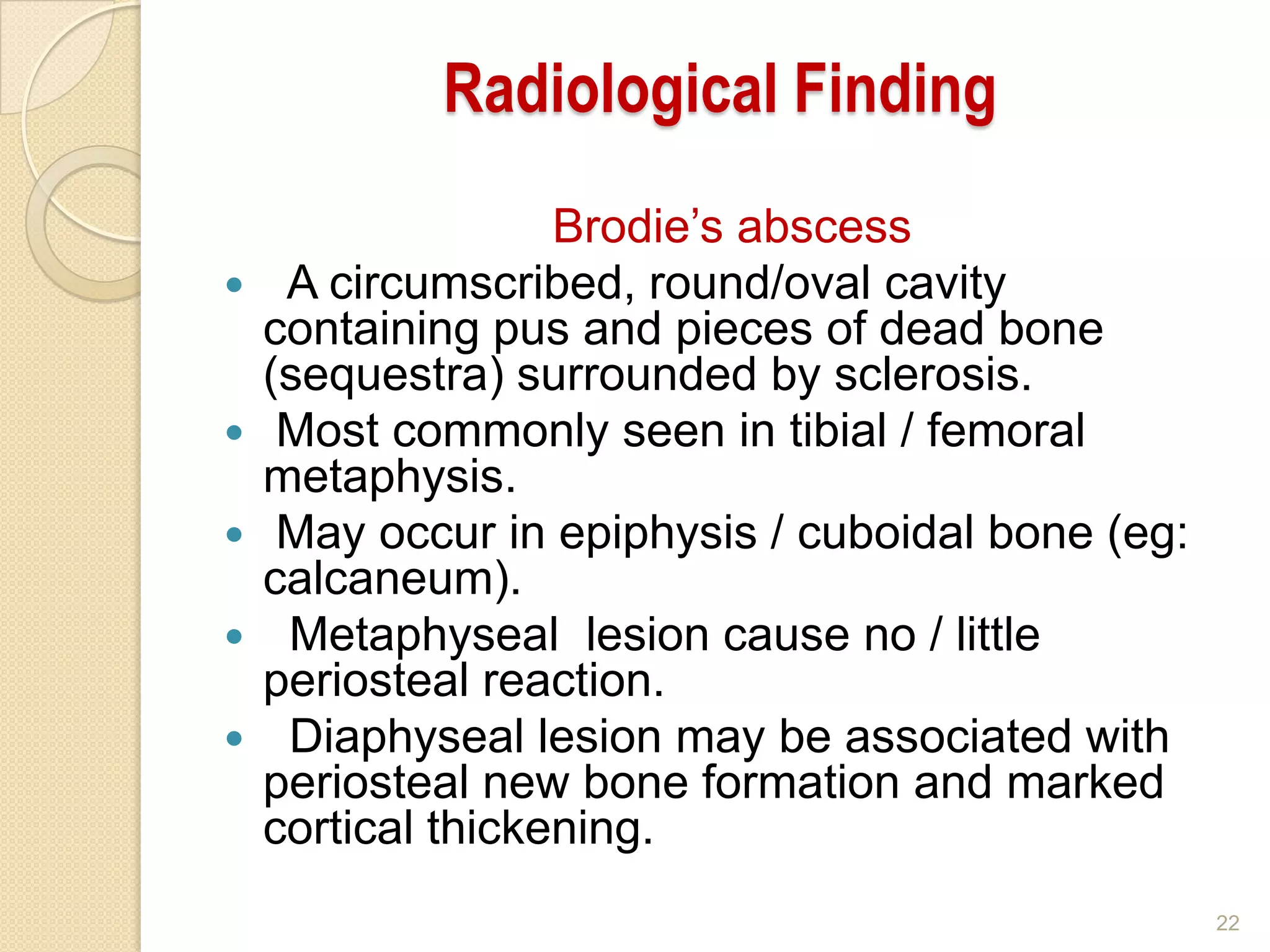 Acute and Chronic Osteomyelitis - Infection of Bone | PPTX