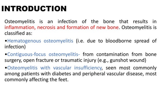 Osteomyelitis and its management | PPTX