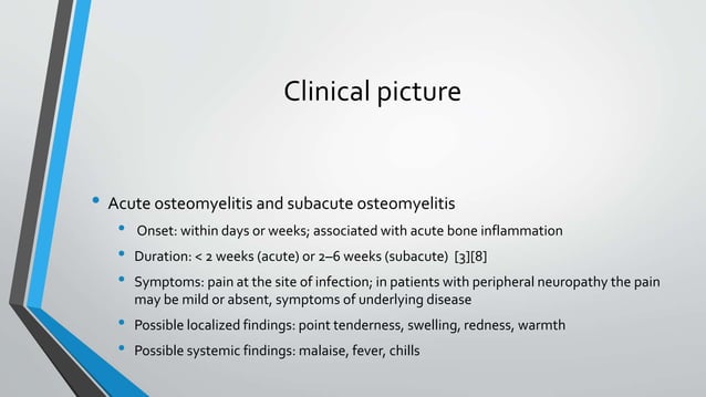 Osteomyelitis: the infection of bone and bone marrow | PPT