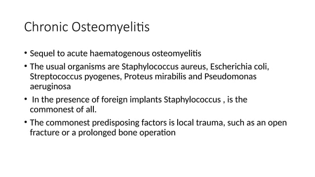 osteomyelitis.ppt bone infection OM 12 lec | PPT
