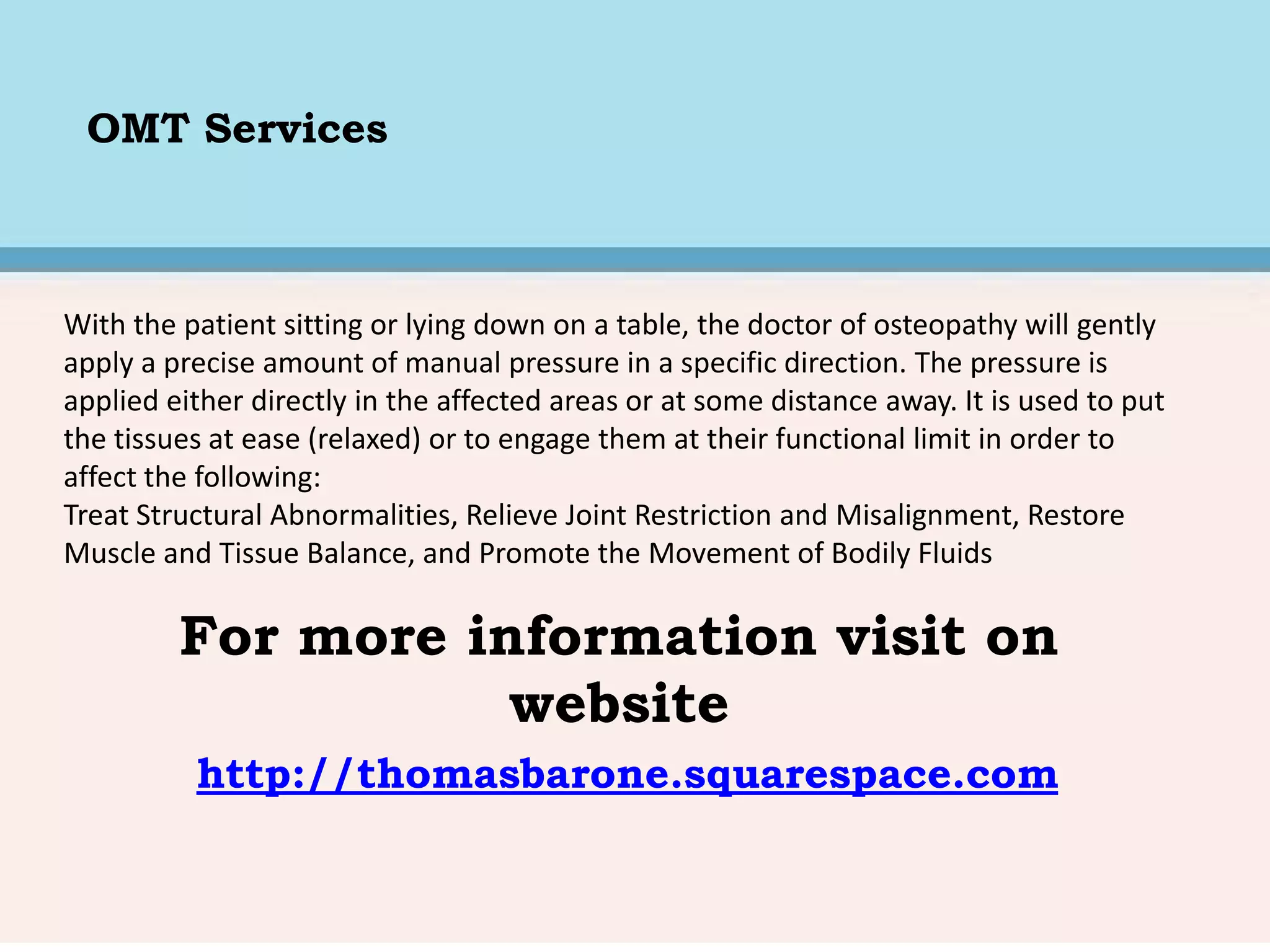 Osteopathic manipulation treatment | PDF